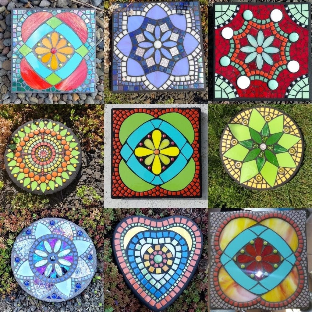 Mosaic Stepping Stones with Jennifer Kuhns – Society of American Mosaic Artists